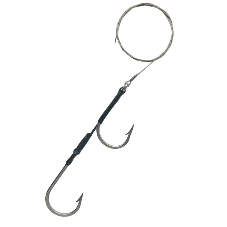 Double Hook Wahoo Rig – 500lb Cable, Big Game Stainless Steel Hooks (4 ...